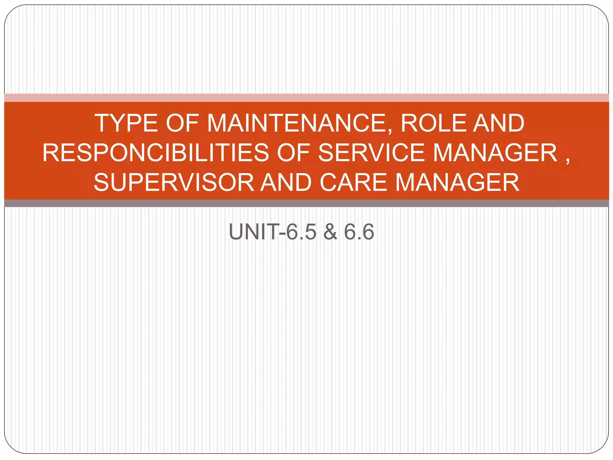 Type of maintenance | PPTX