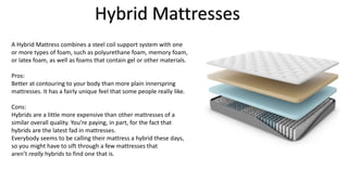 Types of Mattresses: 10 mattresses explained | PPTX