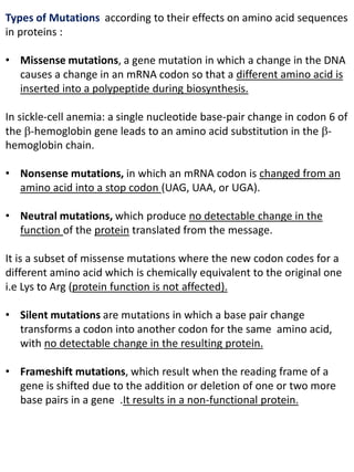 Genetic Mutation Types