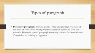 Types of paragraphs | PPTX
