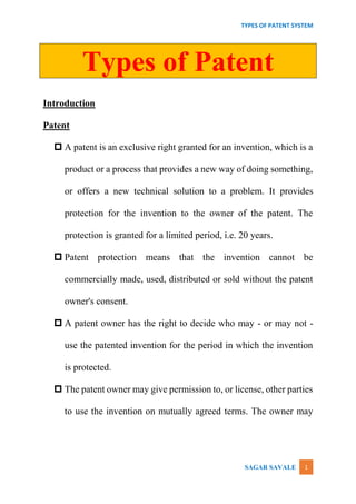 Types of patents store