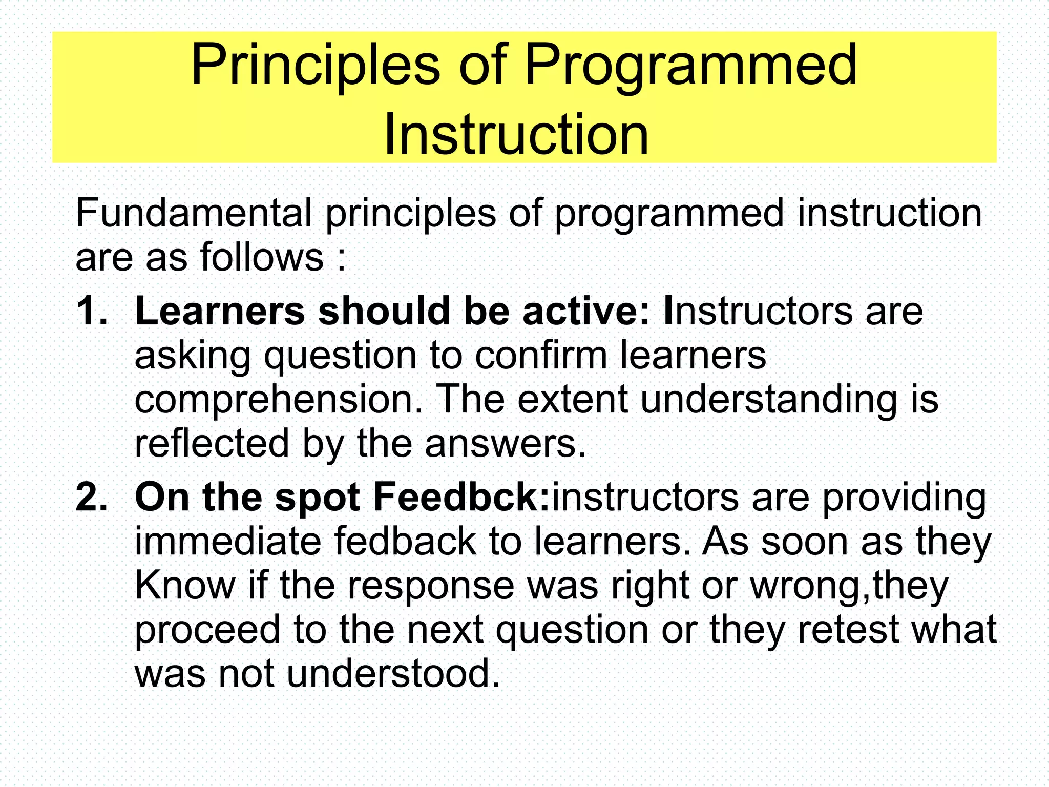 Type of programmed instruction, linear programmed instruction,meaning ...