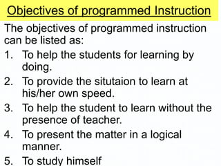 Type of programmed instruction, linear programmed instruction,meaning ...