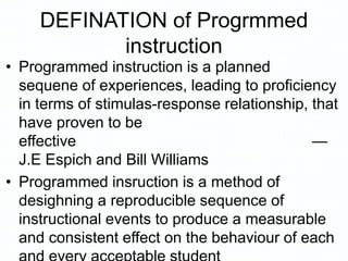 Type of programmed instruction, linear programmed instruction,meaning ...