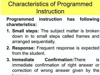 Type of programmed instruction, linear programmed instruction,meaning ...