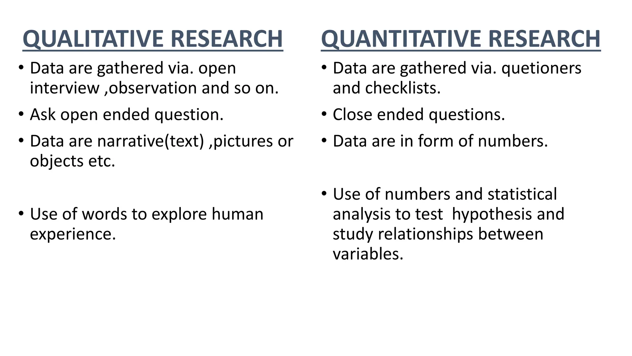 Differences between Qualitative research vs Quantitative research.pptx Differences between Qualitative research vs Quantitative research.pptx
