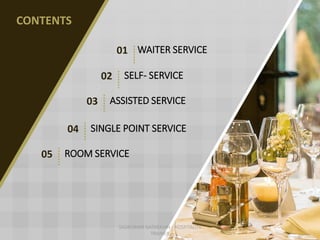 TYPE OF SERVICE. - HOTEL & HOSPITALITY INDUSTRY | PDF