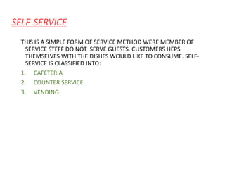 Type of service 12 april.pdf for home economics | PDF