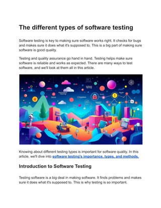 Types of Software Testing: Ensuring Quality and Performance | PDF