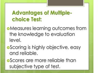 Type of test items | PPT