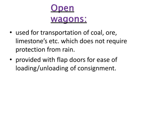 INTRODUCTION OF CARRIAGE & WAGON, VARIOUS TYPES OF WAGON | PDF | Rail ...