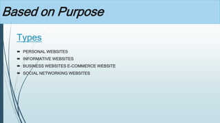 Different Types Of Websites - With Basic Information | PPTX