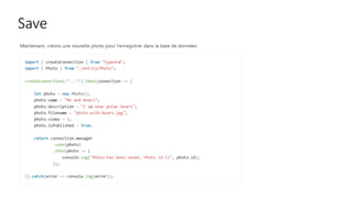 TypeORM - Presentation of Framework TypeORM | PPT