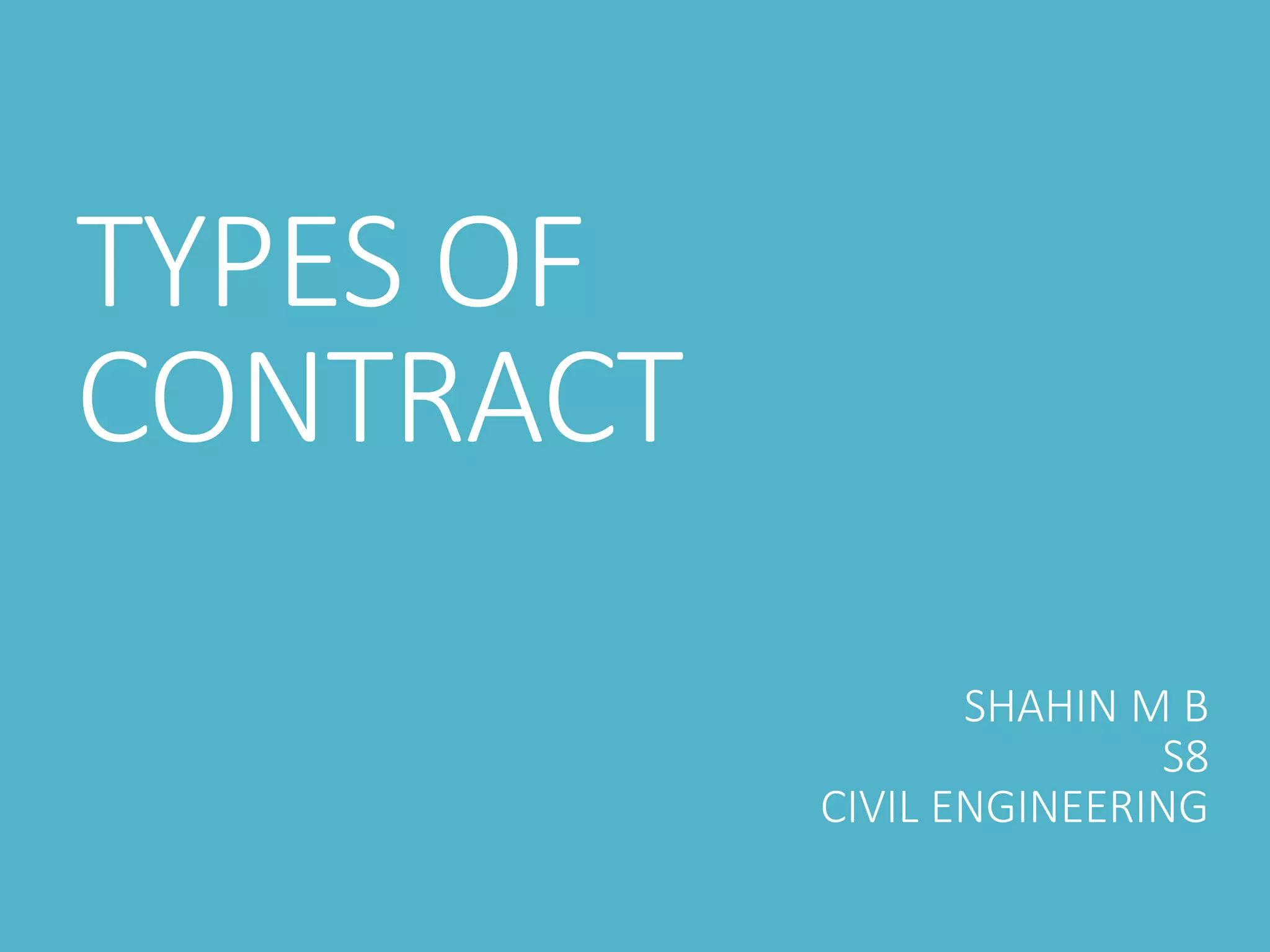Types of Contract in Construction Management | PPTX