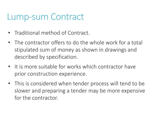 Types of Contract in Construction Management | PPTX | Construction ...