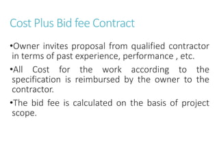 Types of Contract in Construction Management | PPTX