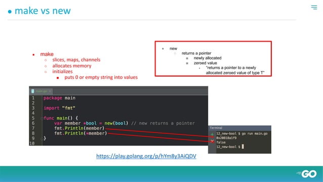 Types - slice, map, new, make, struct - Gopherlabs | PDF