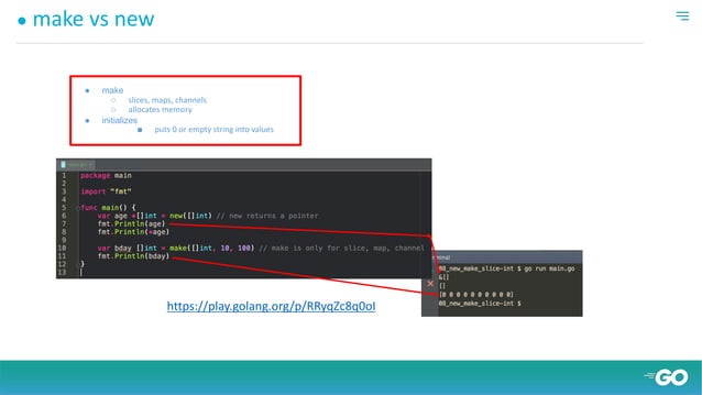 Types - slice, map, new, make, struct - Gopherlabs | PDF