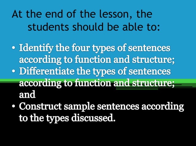 Types of Sentence According to Function | PPT