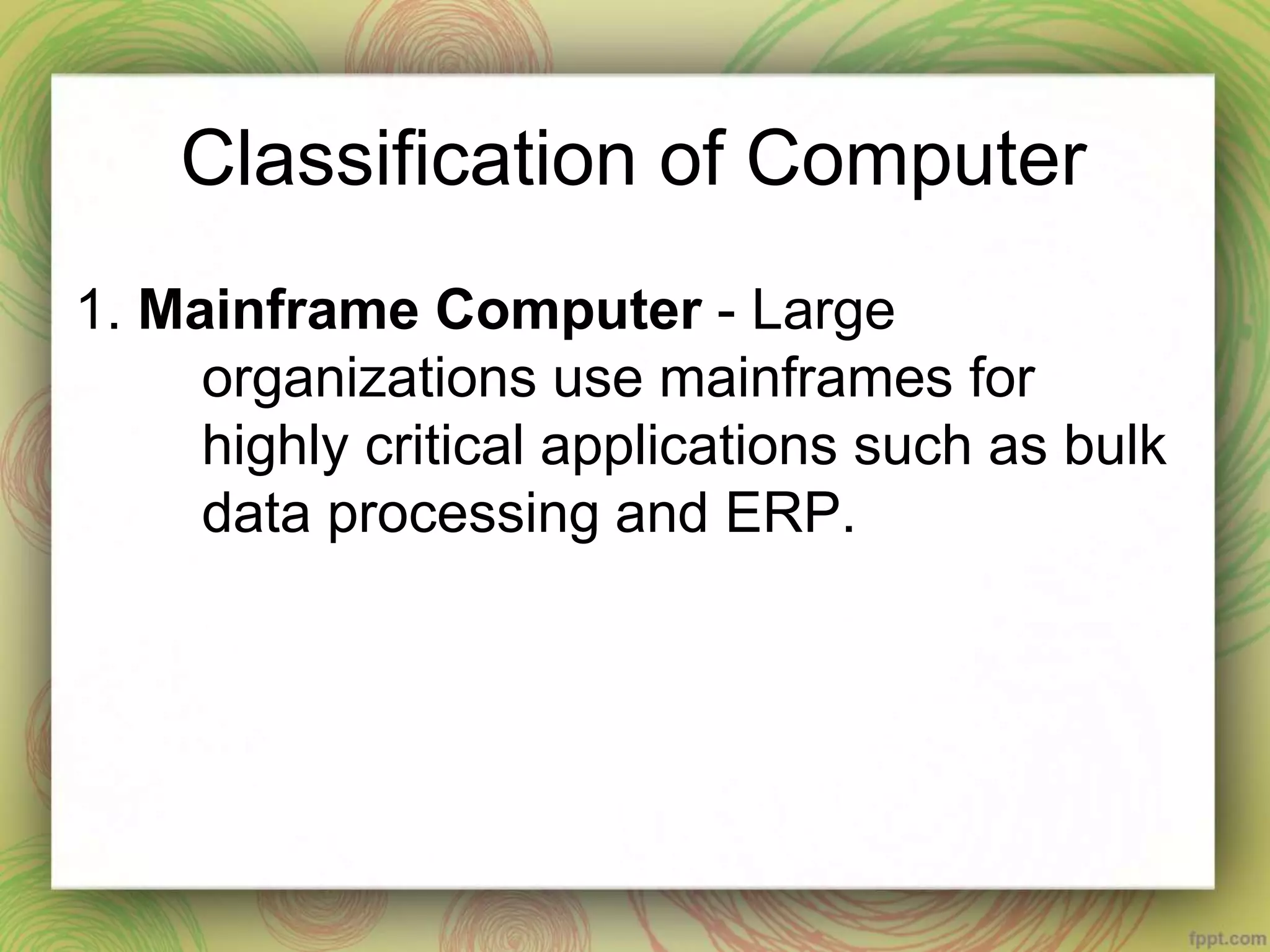 Types And Classification Of Computerpptx