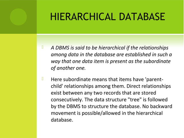 Types dbms | PPT | Databases | Computer Software and Applications