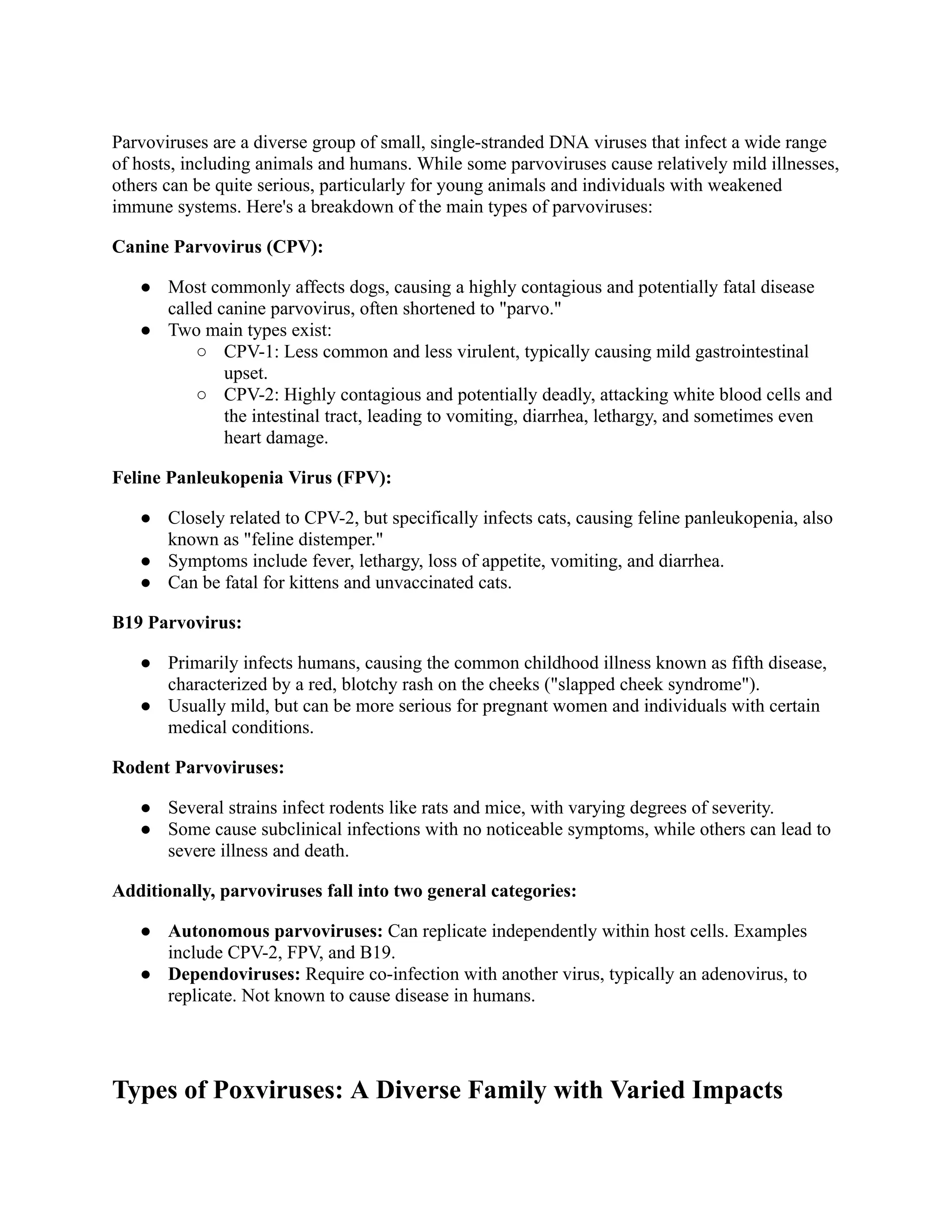 Types-DNA virus Pox,HPV,Adeno,HHV & Parvo | PDF
