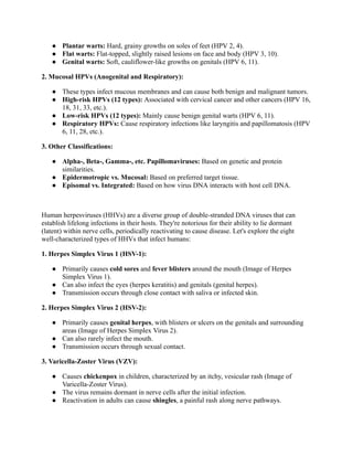 Types-DNA virus Pox,HPV,Adeno,HHV & Parvo | PDF