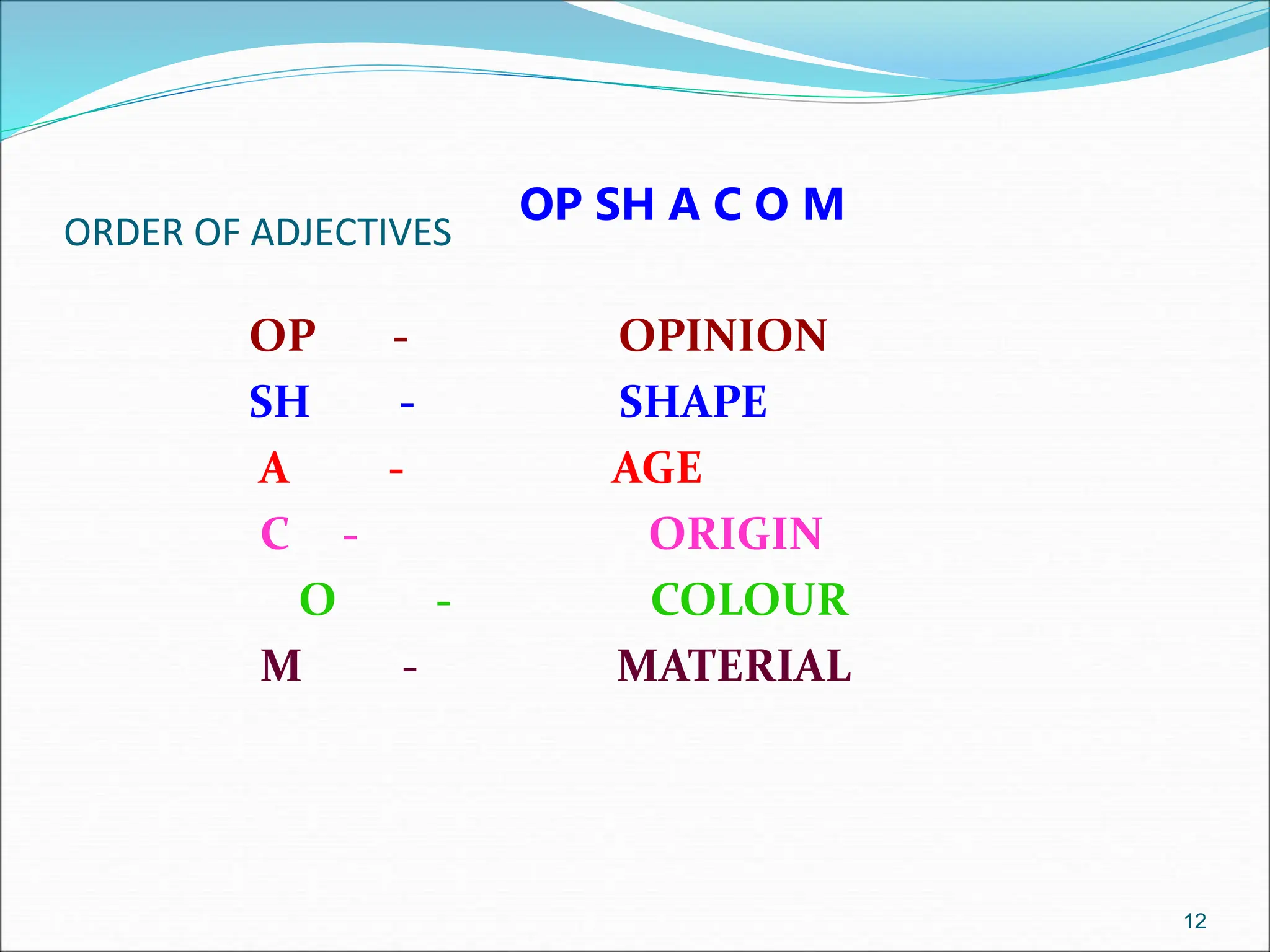 Types of adjectives with examples and images | PPT | Educational ...