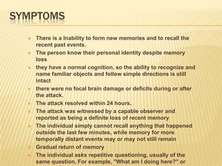 Types of-amnesia | PPTX