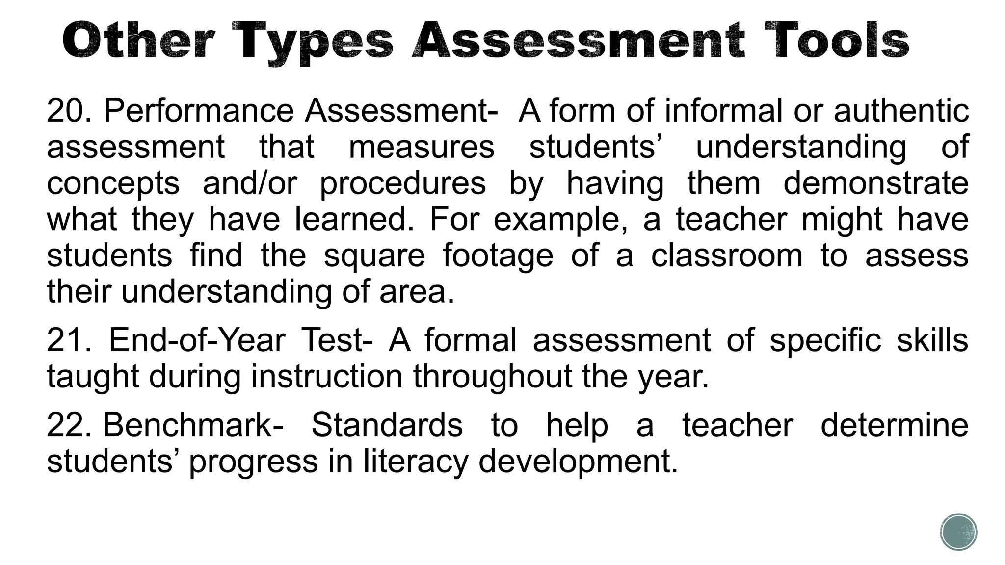 TYPES-OF-ASSESMENT-TOOLS_-report [Autosaved].pptx | Educational ...