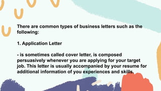 Types-of-Busine letters in communication | PPTX