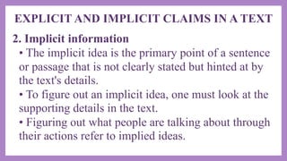 Types of Claims G11(2nd Semester- 4th Quarter) | PPTX