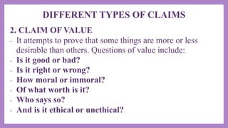 Types of Claims G11(2nd Semester- 4th Quarter) | PPTX
