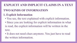 Types of Claims G11(2nd Semester- 4th Quarter) | PPTX