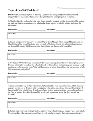 Types of-conflict-worksheet-1 | RTF