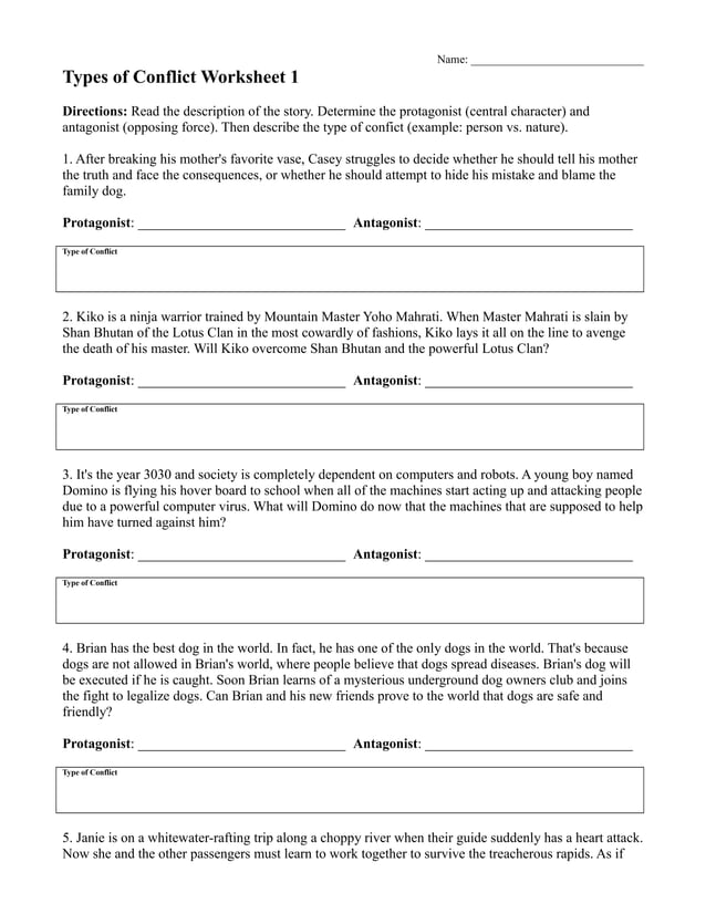 Types of-conflict-worksheet-1 | RTF