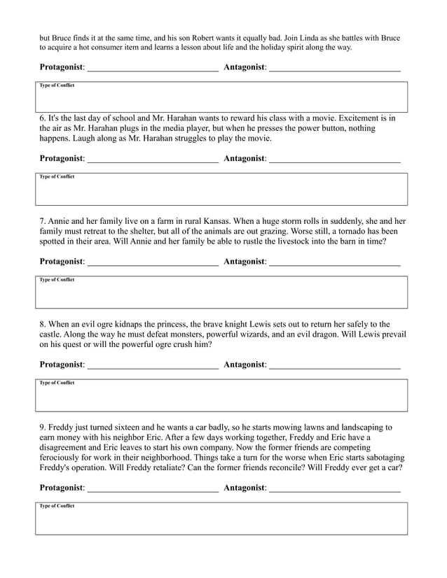 Types of-conflict-worksheet-2 | RTF | Drama | Genres