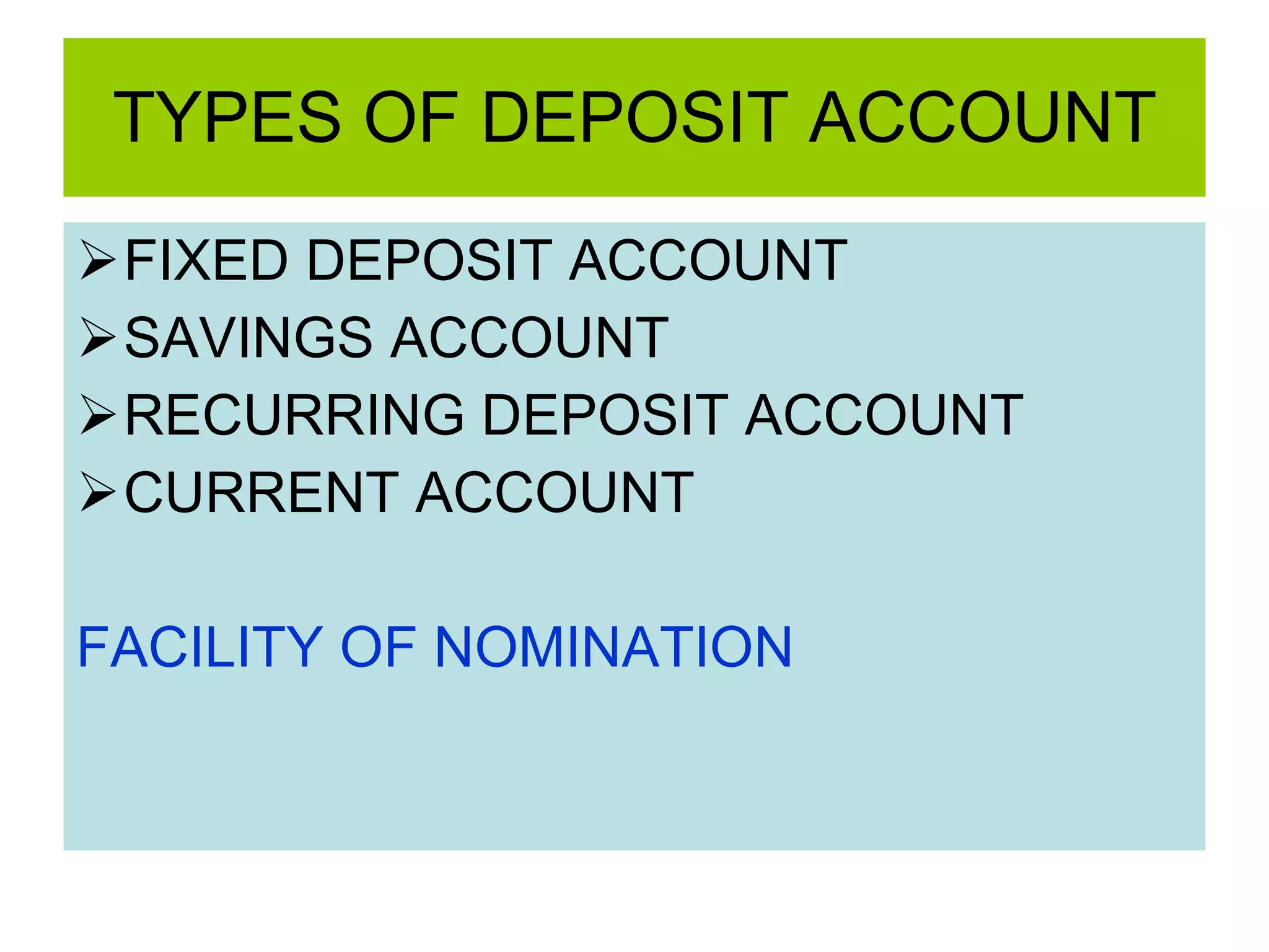 Types Of Deposit Account | PPT