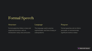 Types of English speech in English subject | PPT