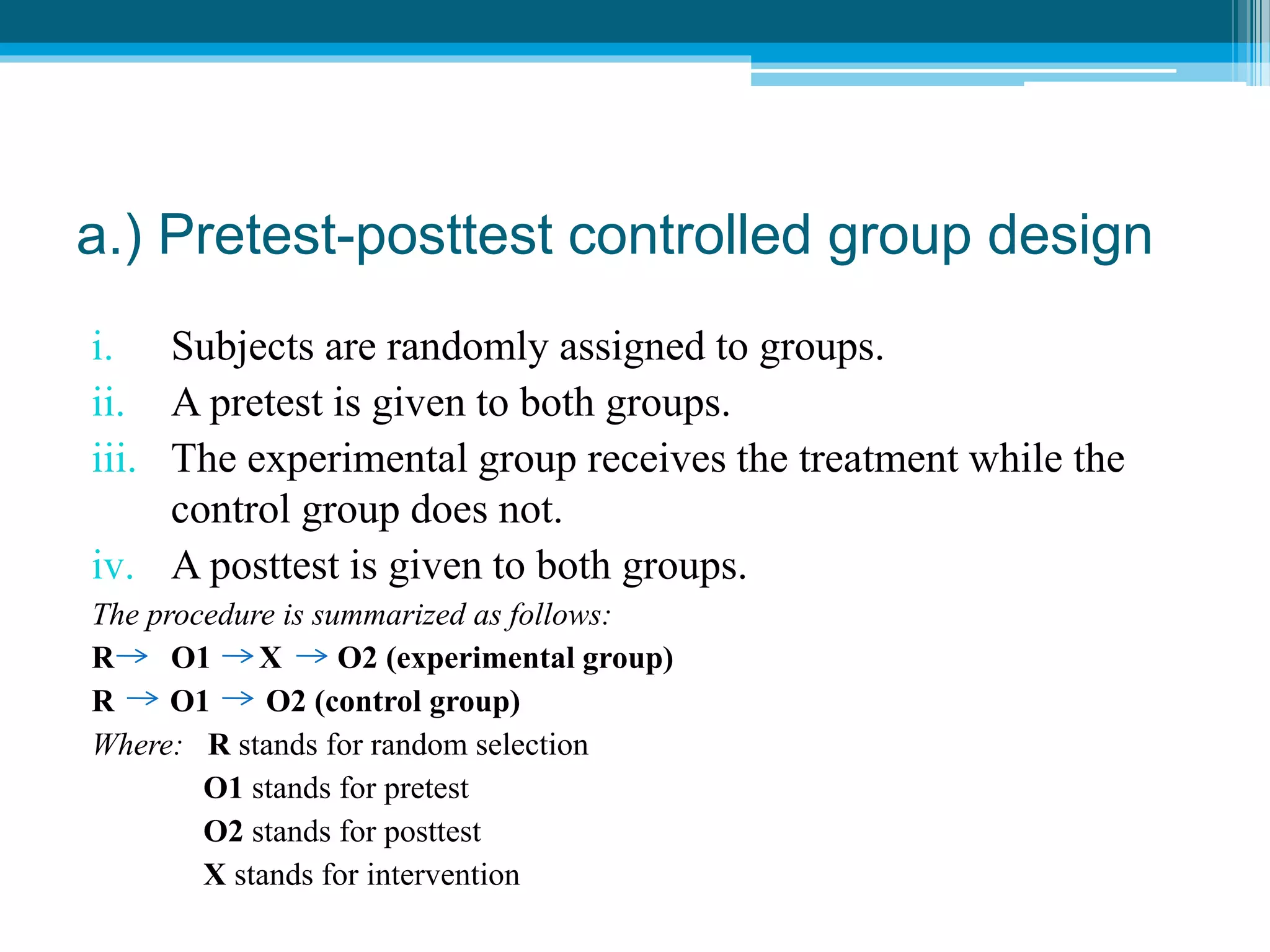 Types of experimental research designs | PPTX