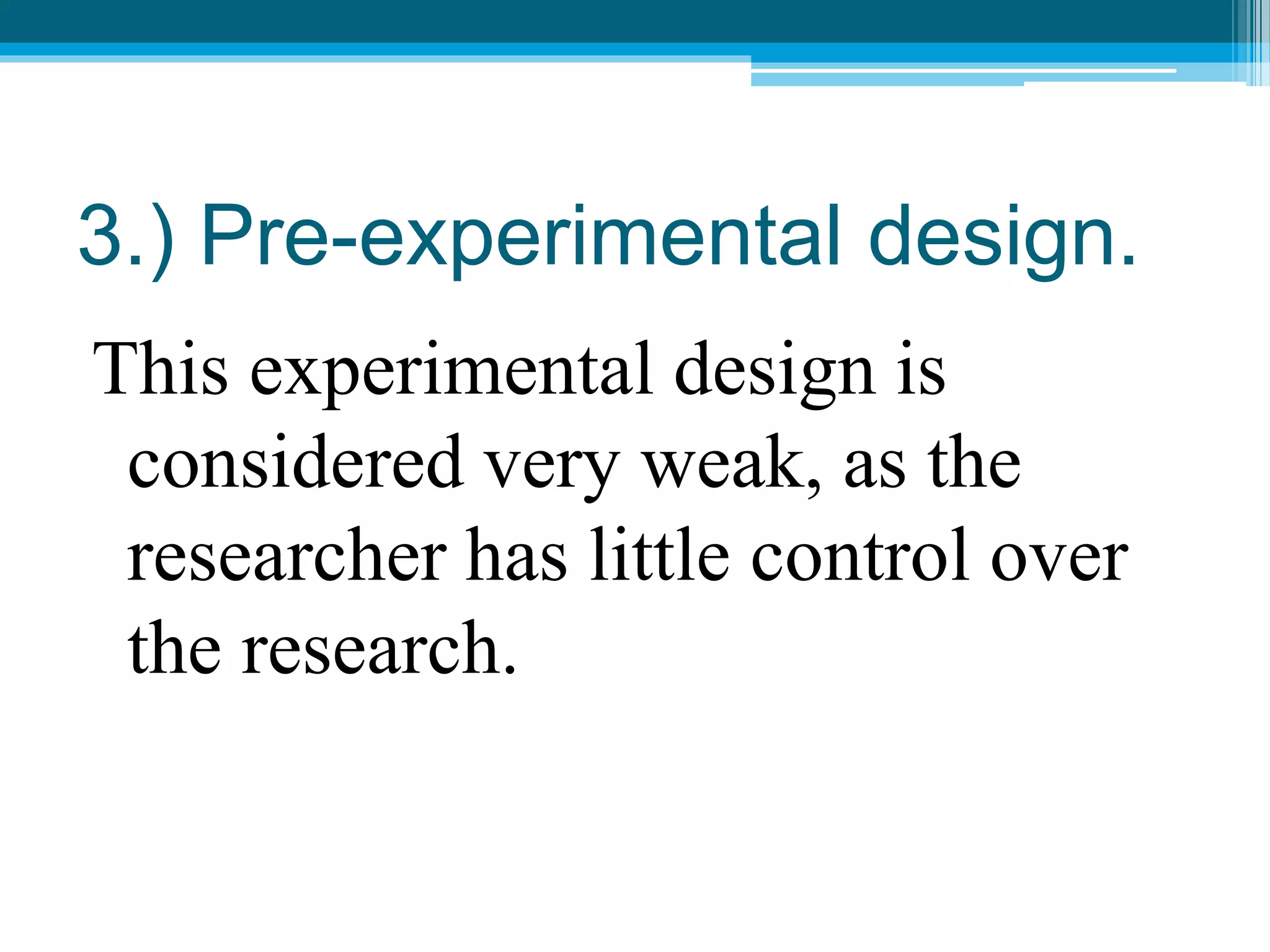 Types of experimental research designs | PPTX