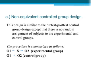 Types of experimental research designs | PPTX