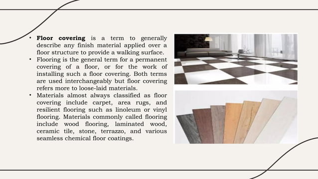 types of flooring materials and their applications | PPTX | Interior Decorating | Home & Garden