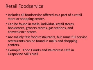 It tackles about types of food services. | PPT