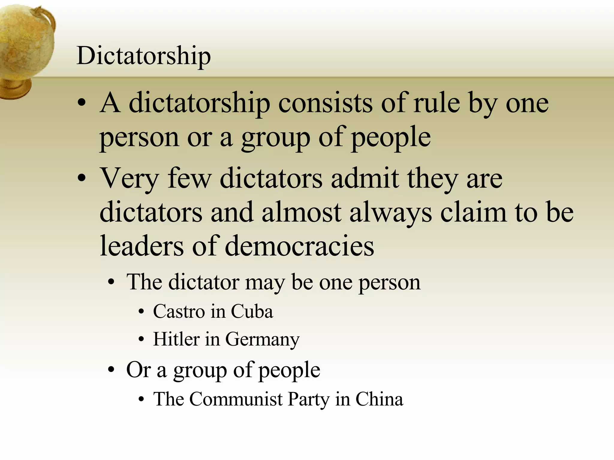 Types Of Government | PPT