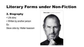 Types-of-Literature and the different examples | PPTX