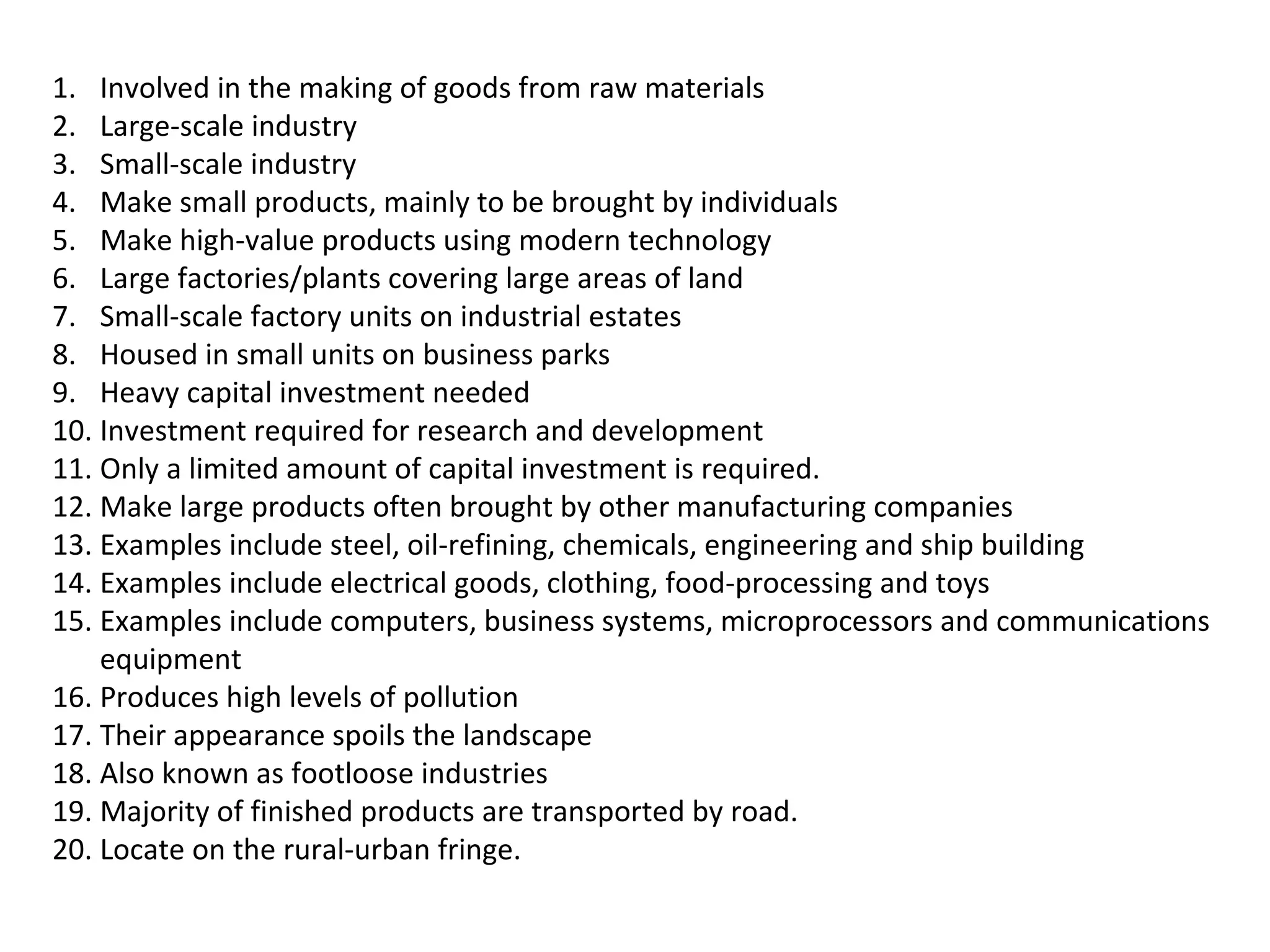 Types Of Manufacturing Industry | PPT