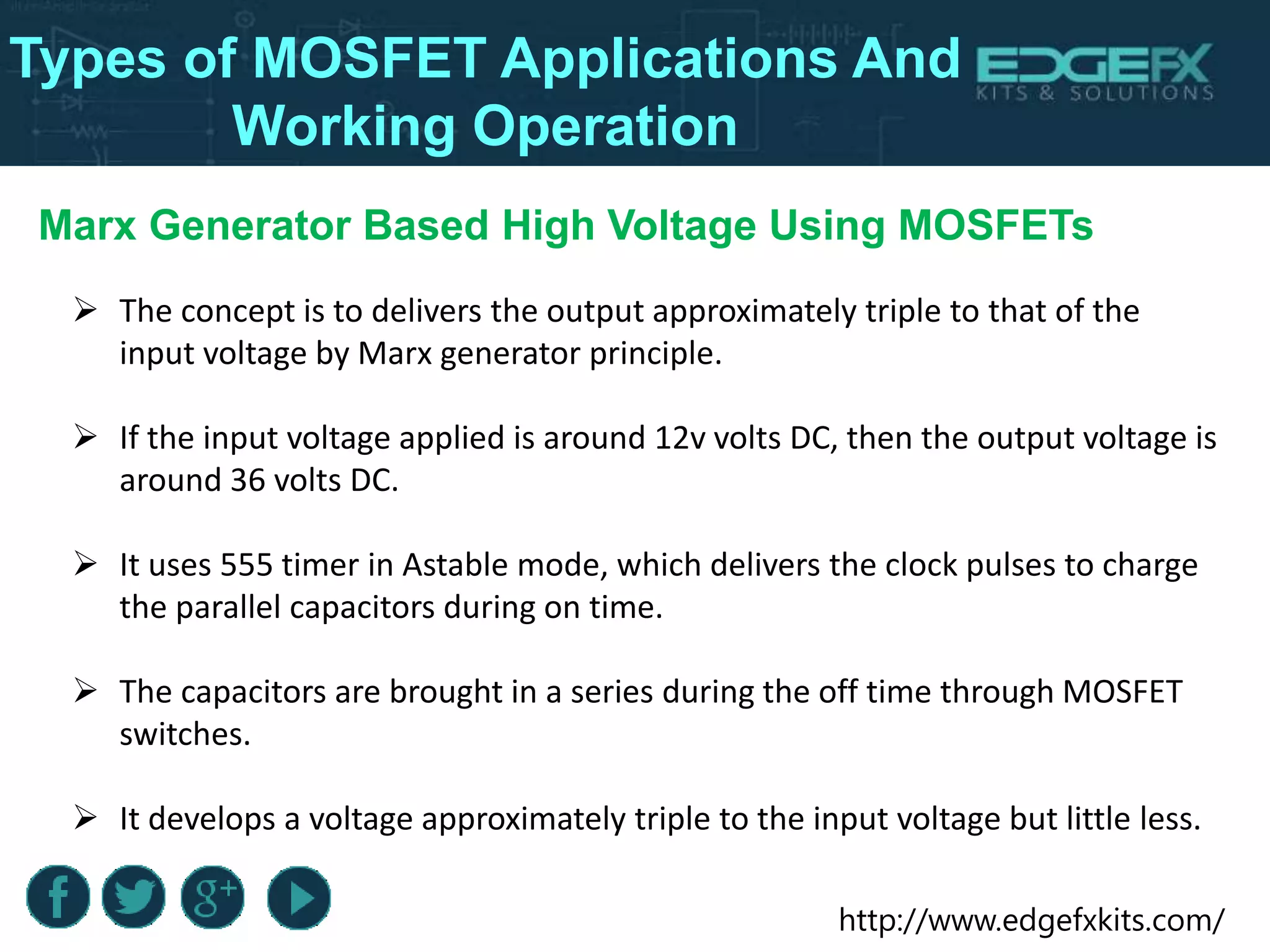 Types of MOSFET Applications and Working Operation | PPTX