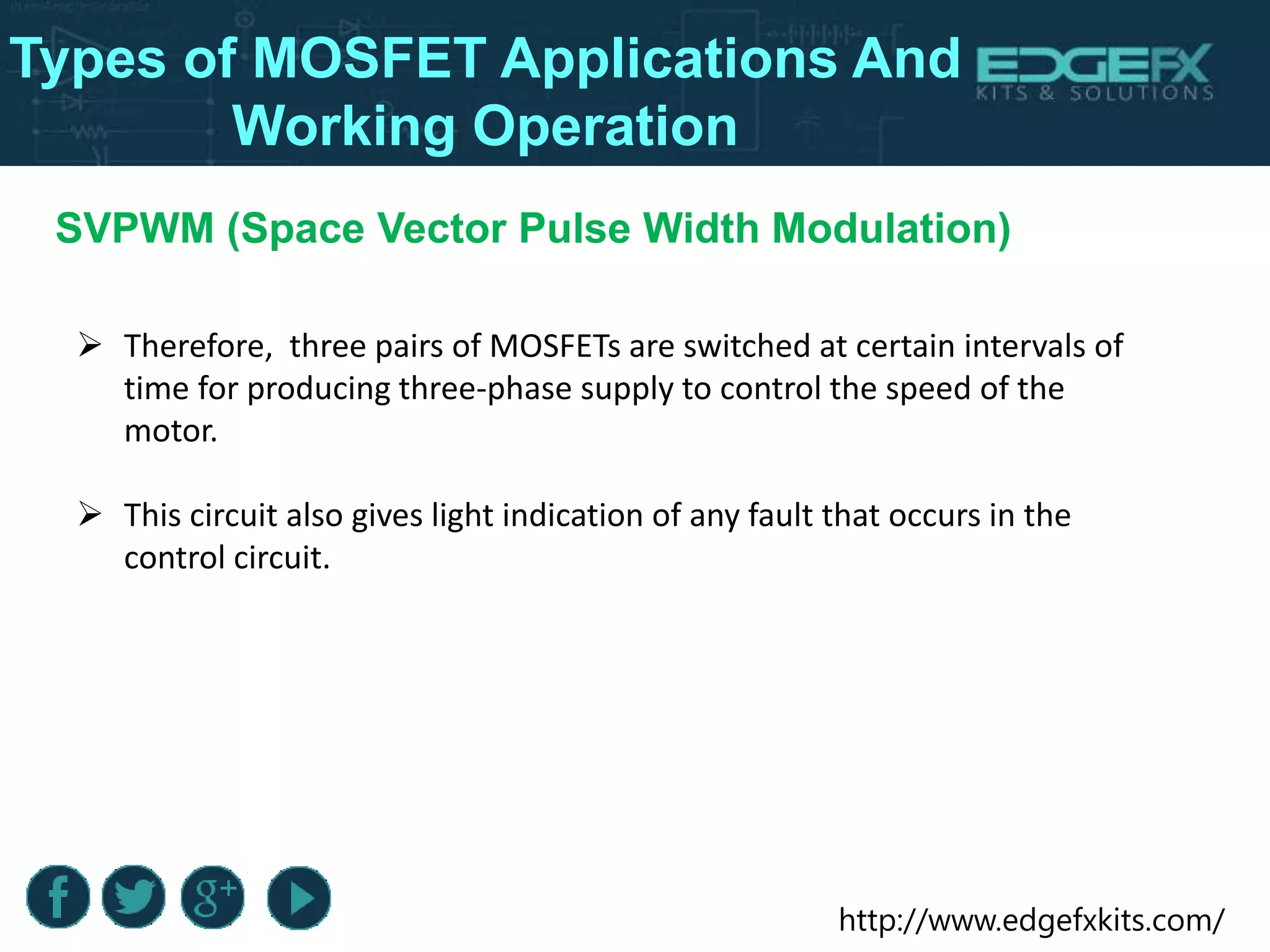 Types of MOSFET Applications and Working Operation | PPTX