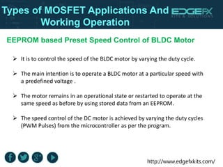 Types of MOSFET Applications and Working Operation | PPTX